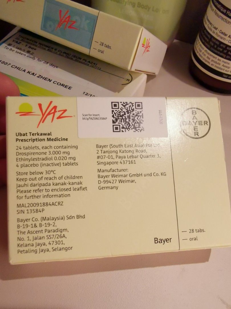 Yaz Bayer BNIB, Health & Nutrition, Health Supplements, Vitamins ...