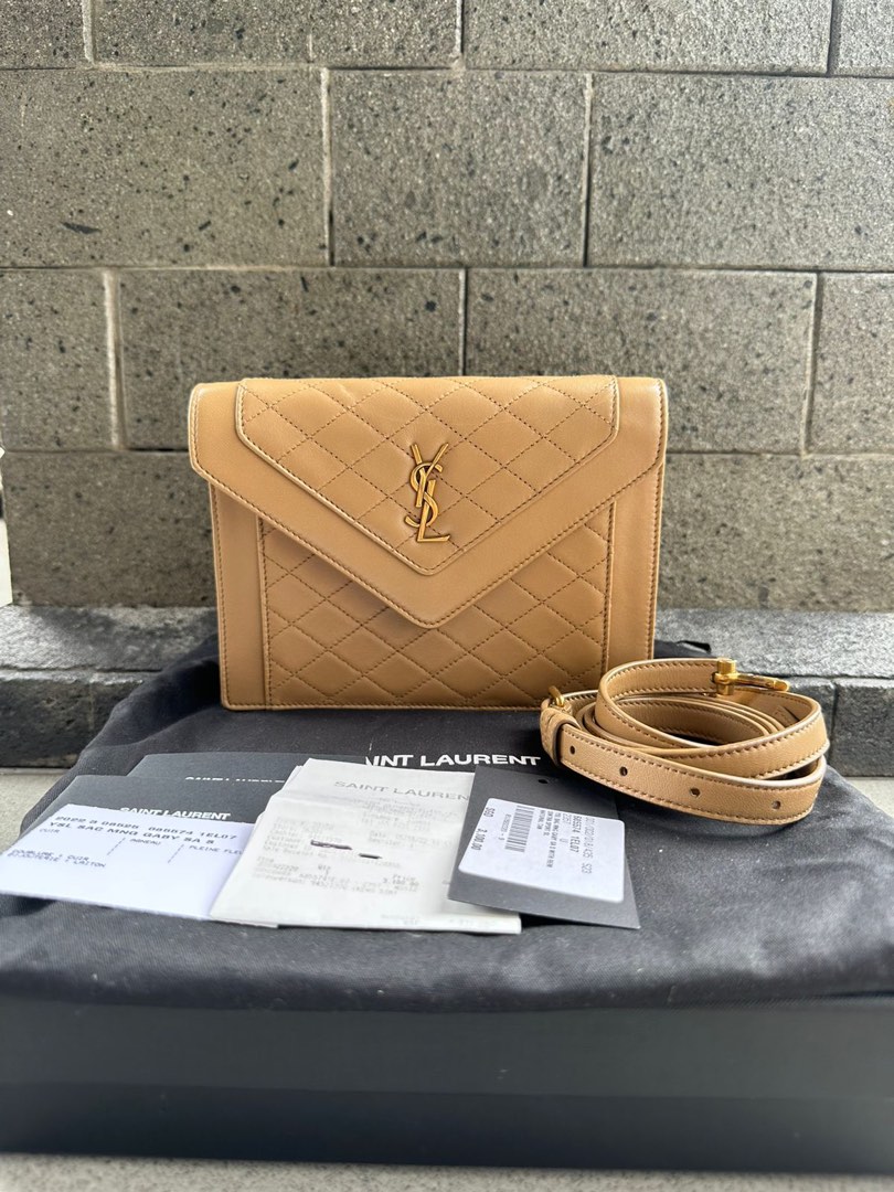 YSL gaby mini satchel beige 2022 Complete set, Barang Mewah, Tas ...
