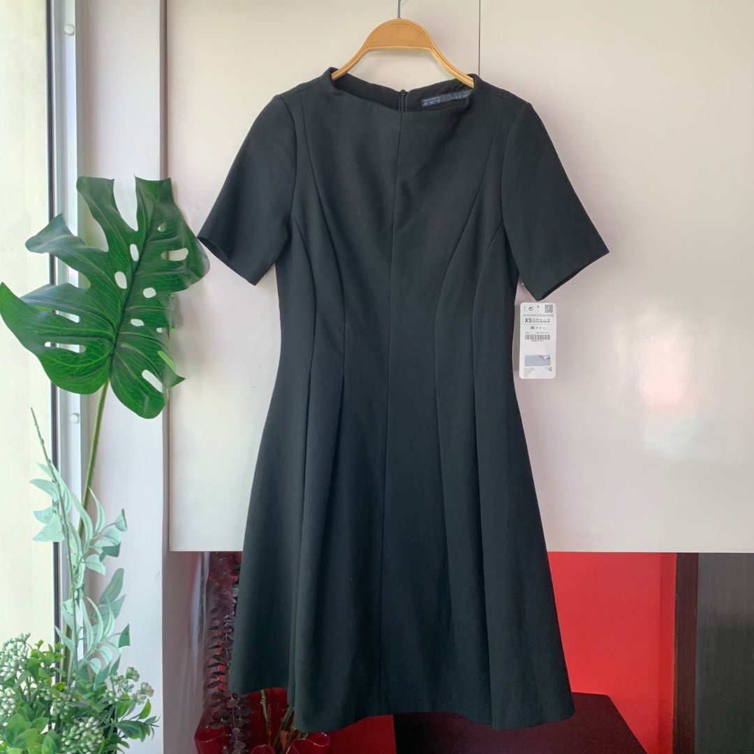 Zara Black Thick Fabric Dress, Women's Fashion, Dresses & Sets, Dresses ...