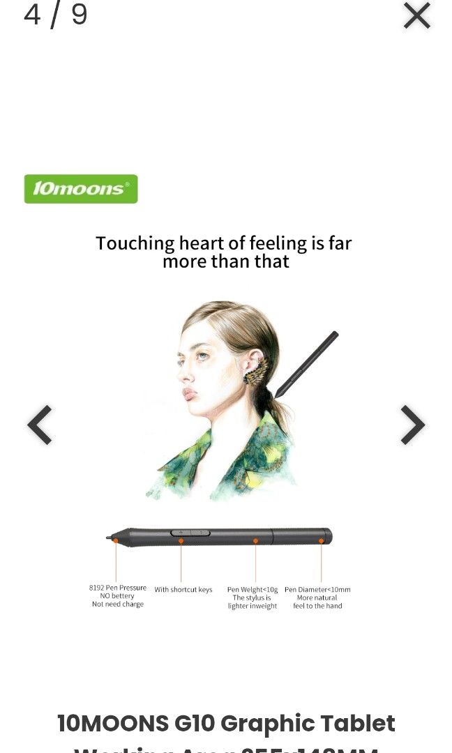 10Moons G10 Drawing Tablet, Mobile Phones & Gadgets, Tablets, Others on ...