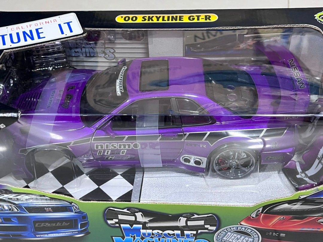 1:18 2000 Nissan Skyline GT-R R34 Import Tuner Model Kit by Muscle ...