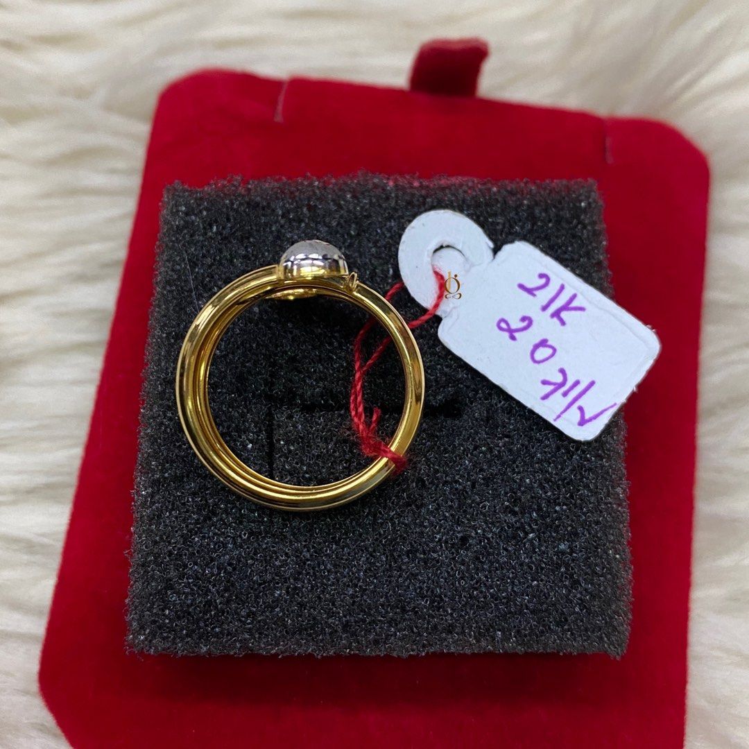 21k Saudi Gold Tricolor Ring 2.0g, Women's Fashion, Jewelry ...