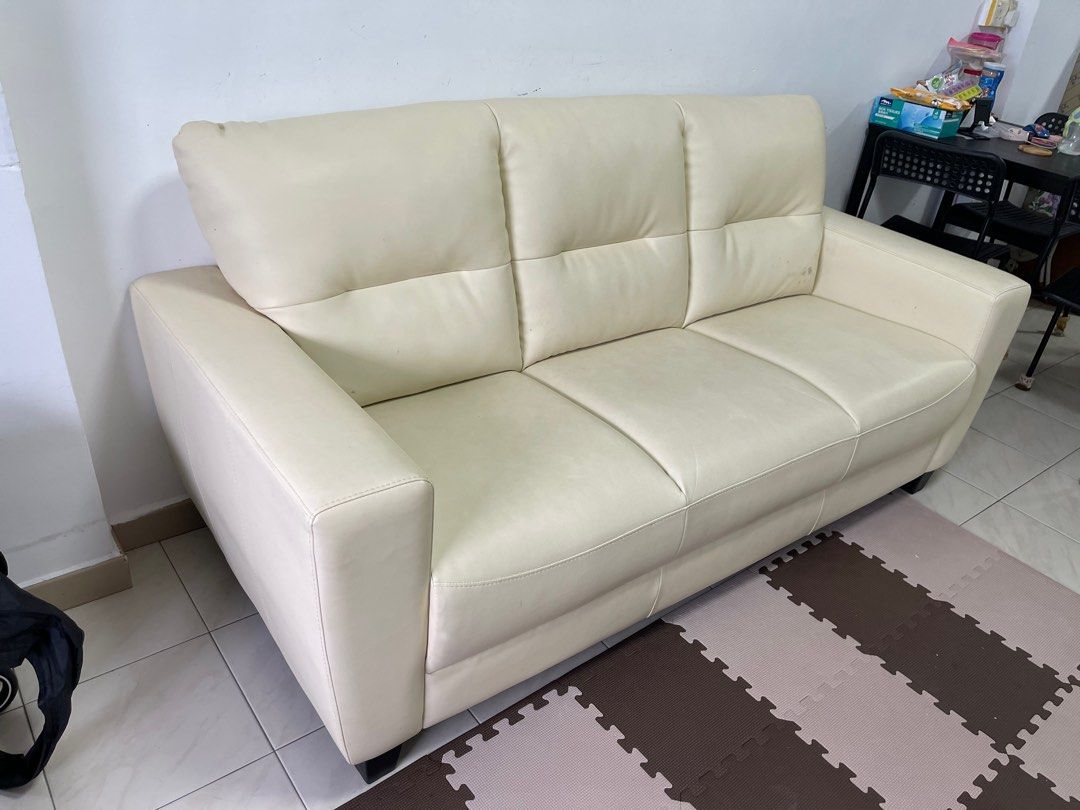 3 seat pvc sofa, Furniture & Home Living, Furniture, Sofas on Carousell