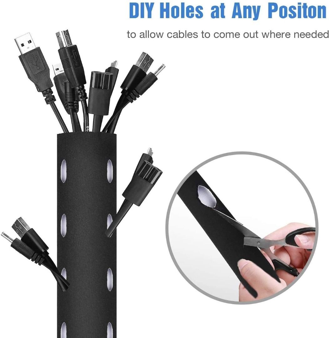 實體店鋪 (限今日特價$118)3m Cable Management Sleeve, Cuttable Neoprene Cord ...