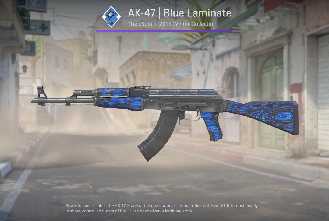 AK-47 Blue Laminate (Field Tested) | CS2 CSGO, Video Gaming, Gaming ...