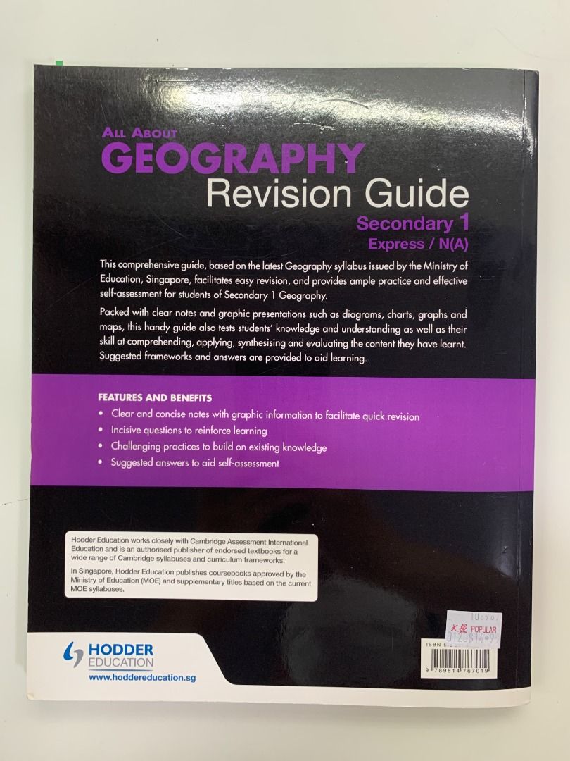 All About Geography Revision Guide Secondary 1 (Express/NA), Hobbies ...