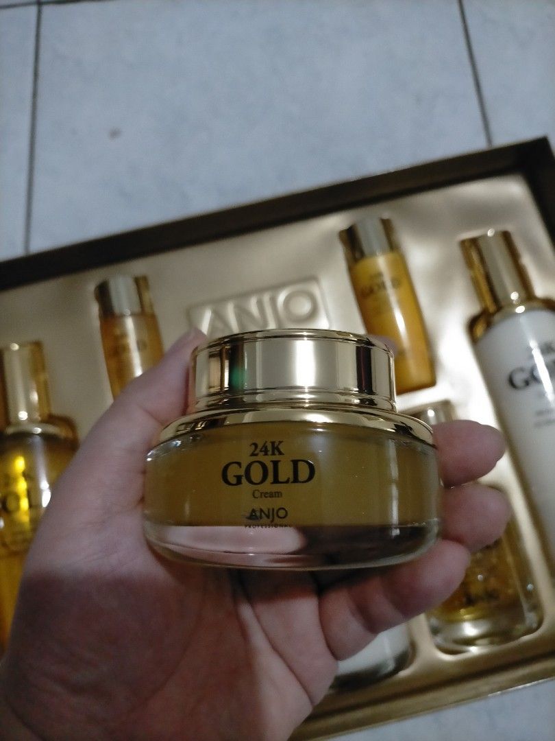 Anjo 24k gold skin care set 6 set, Beauty & Personal Care, Face, Face ...