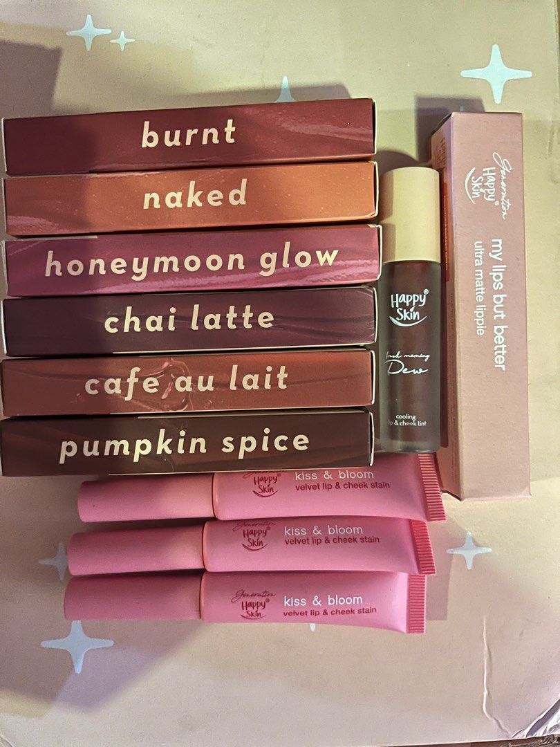 Assorted Happy Skin Lipstick / Lip & Cheek Tint Stain / Lip Mallow ...