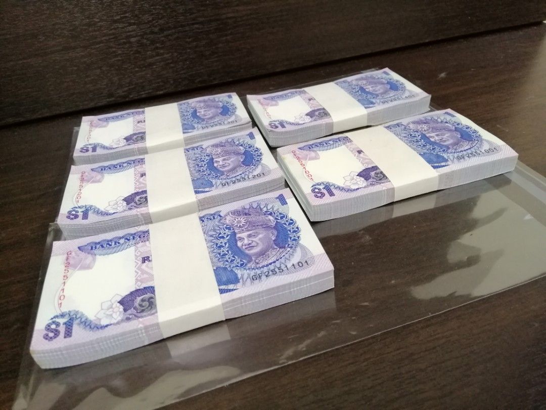 Banknote RM1 Bricks x 500pieces continuous number, Hobbies & Toys ...
