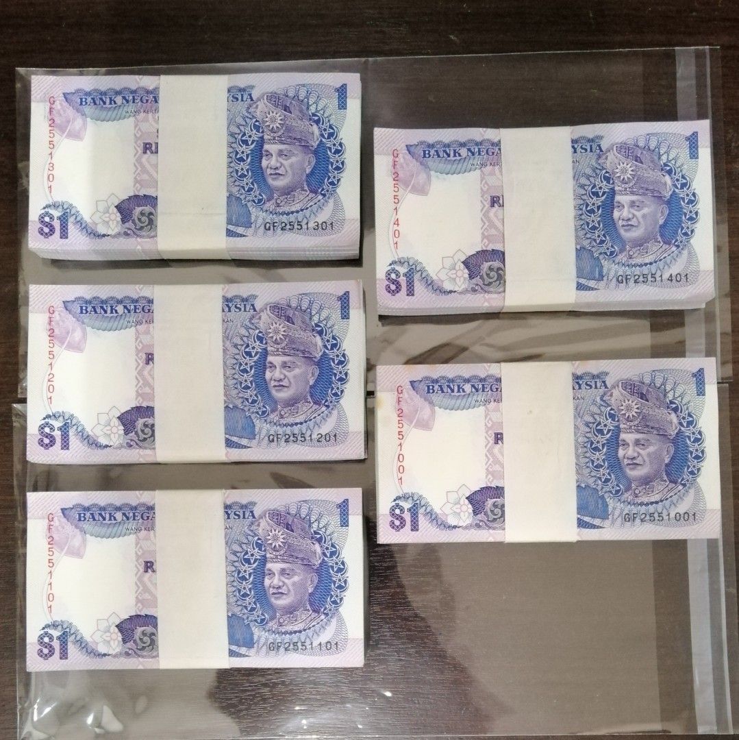 Banknote RM1 Bricks x 500pieces continuous number, Hobbies & Toys ...
