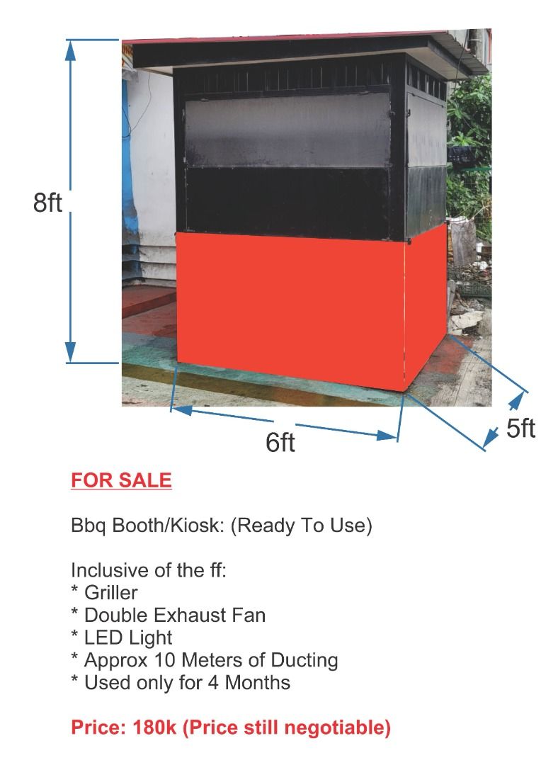 BBQ Booth with Griller/Kiosk, Furniture & Home Living, Outdoor ...