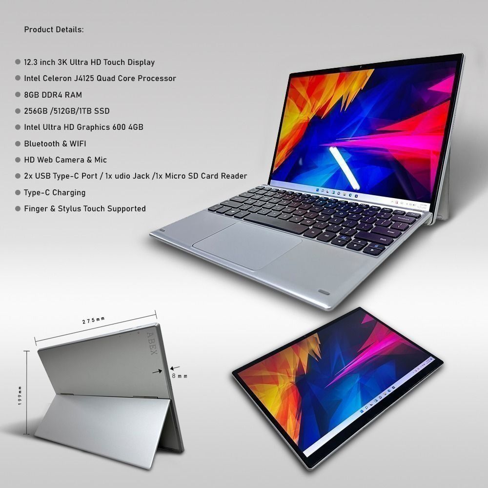 Brand New ABEX WT08 2in1 Touchscreen Tablet Windows Laptop / SG Local ...