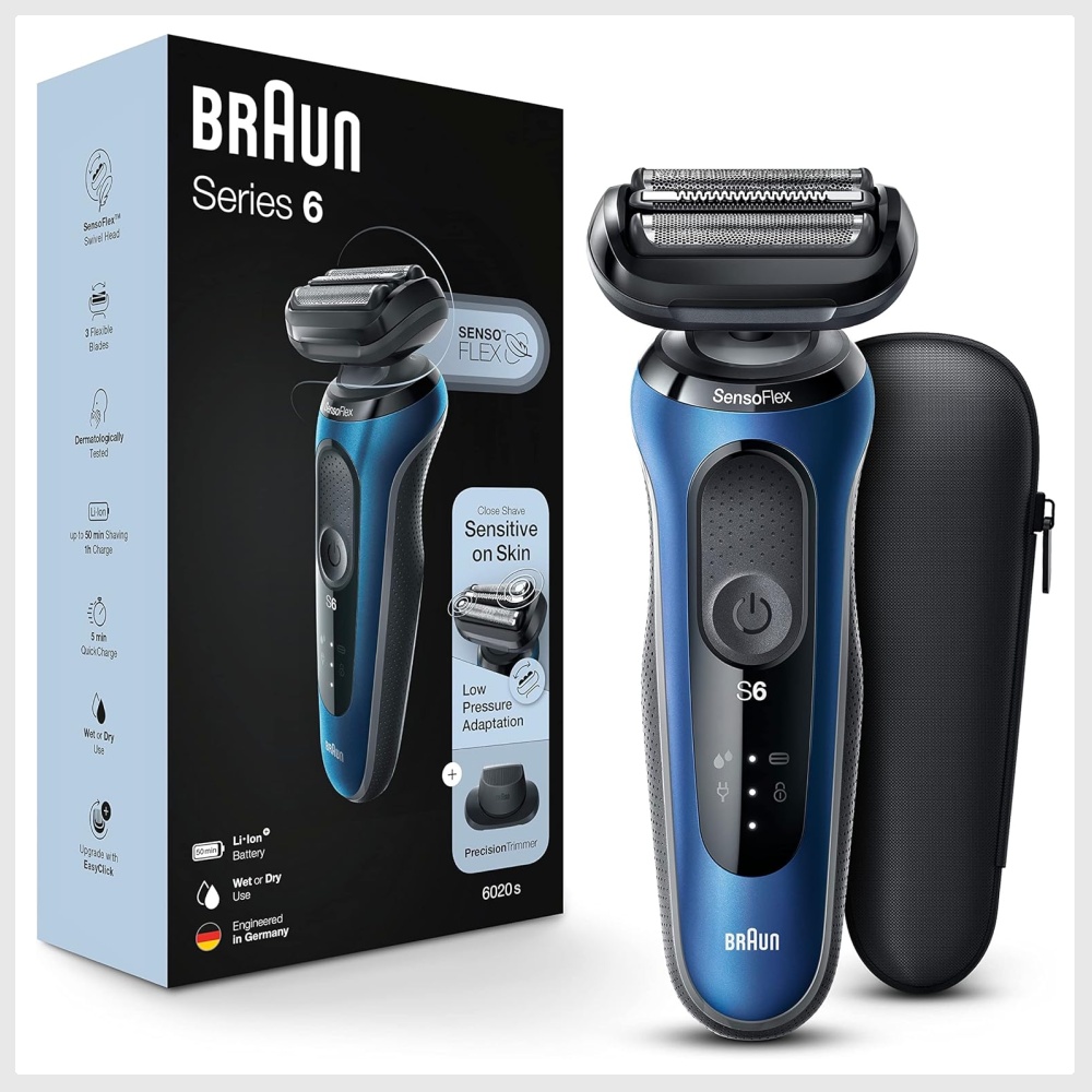 Braun Electric Razor for Men, Series 6 6020s SensoFlex Wet & Dry Foil ...