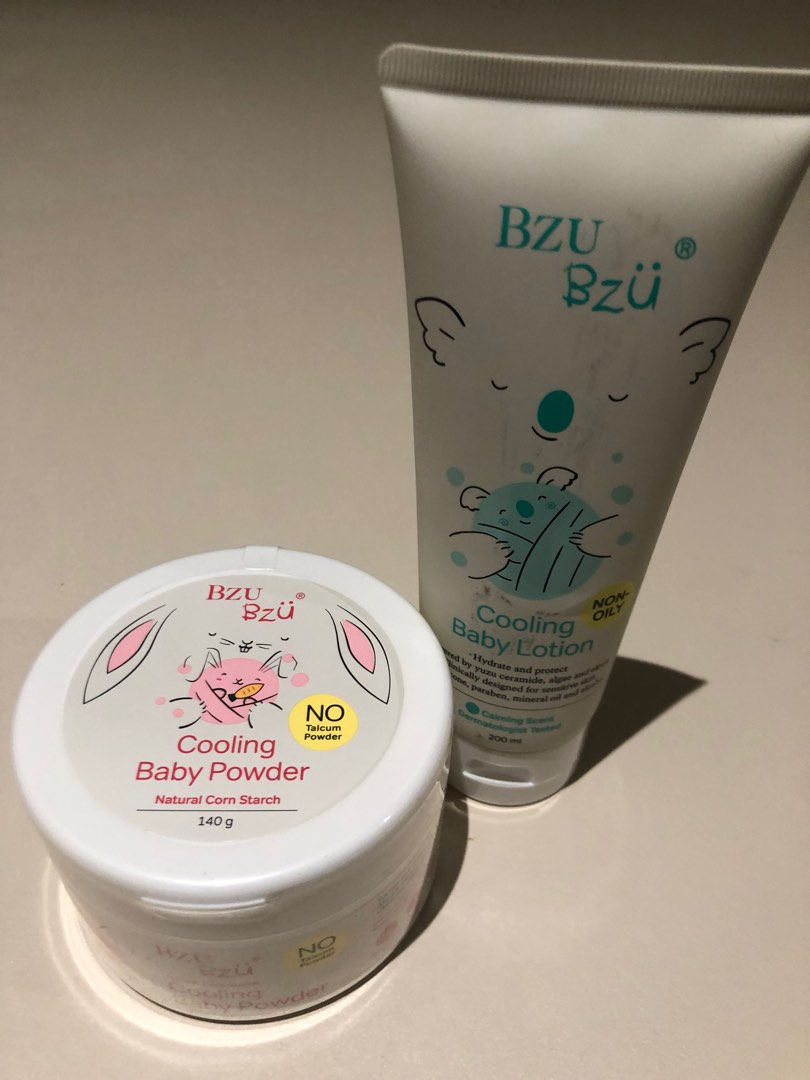 Bzu Bzu Cooling moisturiser cream & Cooling powder, Babies & Kids ...