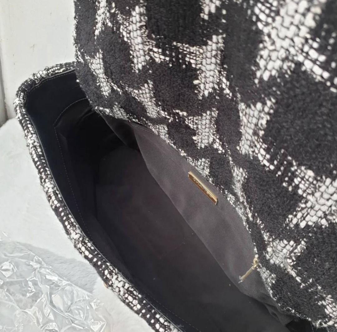 Chanel C19 Maxi Flap Tweed, Luxury, Bags & Wallets on Carousell