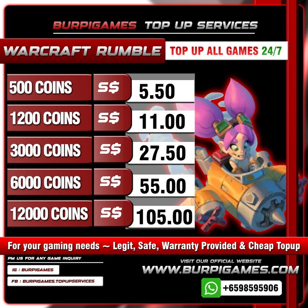 [CHEAP] Warcraft Rumble COINS TOP UP / RECHARGE, Video Gaming, Gaming ...