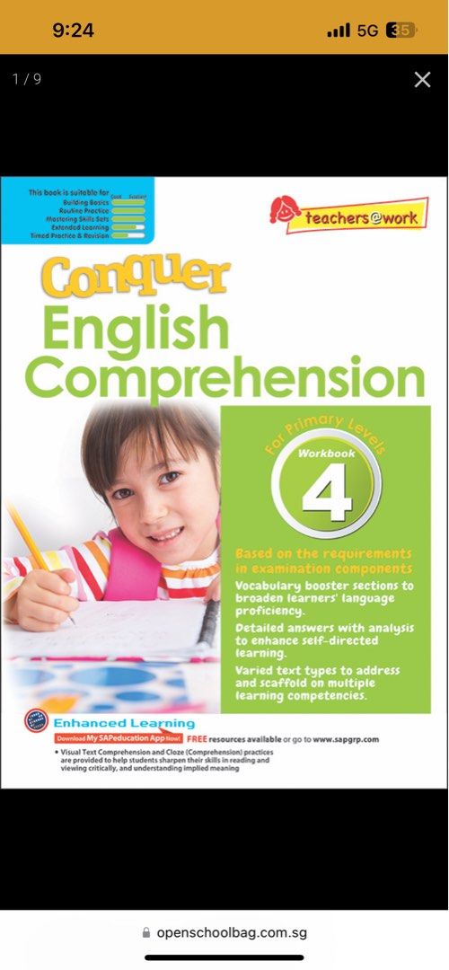Conquer English Comprehension workbook P4, Hobbies & Toys, Books ...