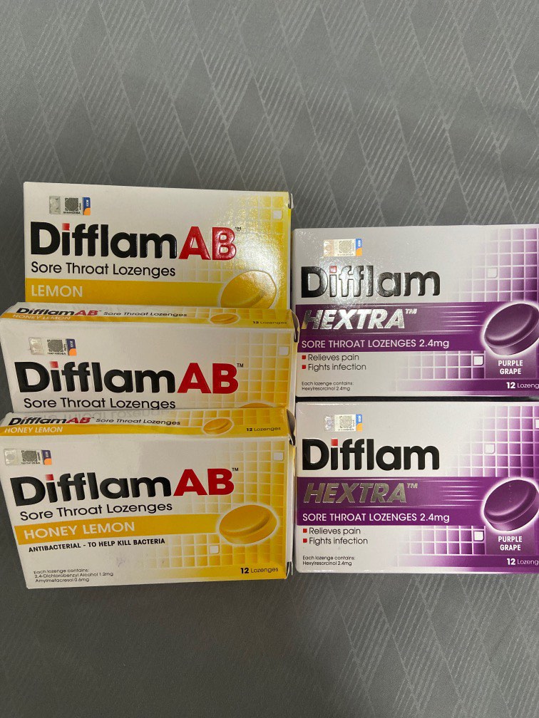 Difflam Sore Throat Lozenges, Health & Nutrition, Health Supplements ...