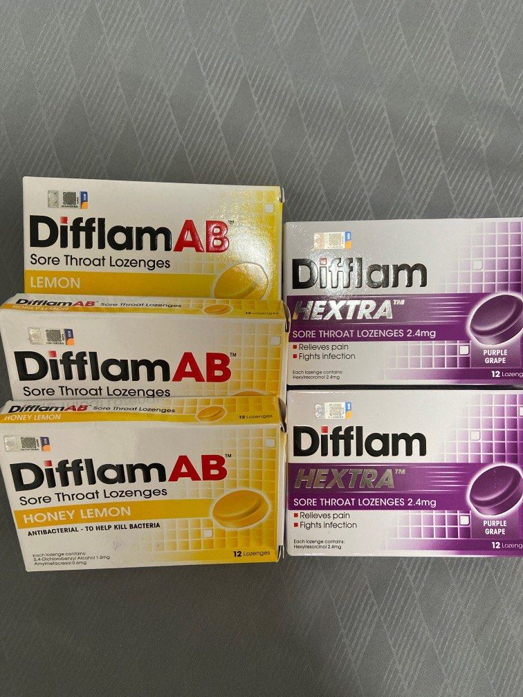 Difflam Sore Throat Lozenges, Health & Nutrition, Health Supplements ...