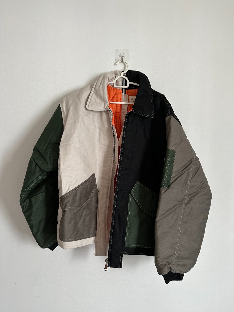 (di)vision oversized colour-block Canvas Bomber Jacket, Men's Fashion ...
