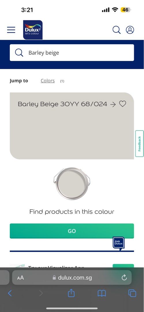 Dulux 1L Paint Barley Beige (30YY 68/024), Furniture & Home Living ...