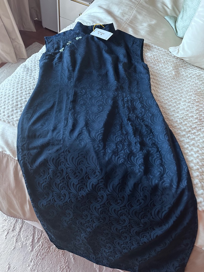 Elegant navy blue cheongsam, Women's Fashion, Dresses & Sets ...