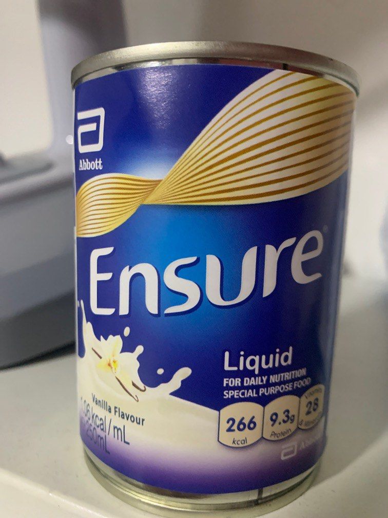 Ensure Liquid Can 250ml Vanilla Flavour, Health & Nutrition, Health ...