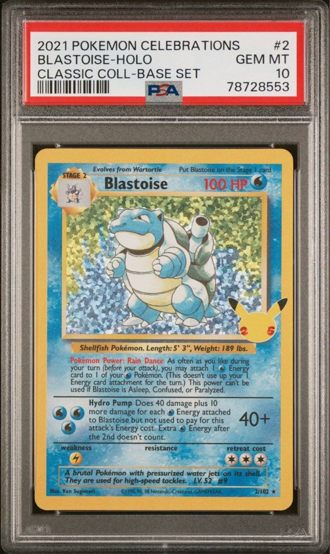 *UPDATE ERROR* PSA 10 Blastoise 25th Anniversary Pokemon Celebrations Classic Collection ...