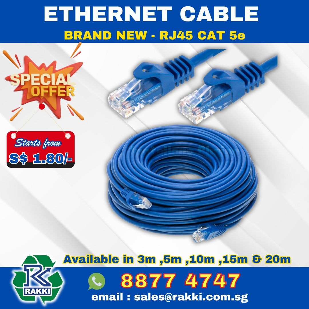 ETHERNET CABLE (RJ45 CAT 5e), Computers & Tech, Parts & Accessories ...