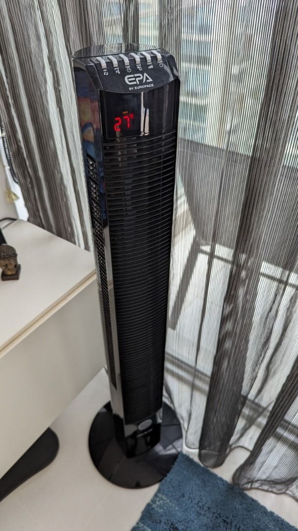 EuropAce Tower Fan (1.1m) bladeless with remote, Furniture & Home ...