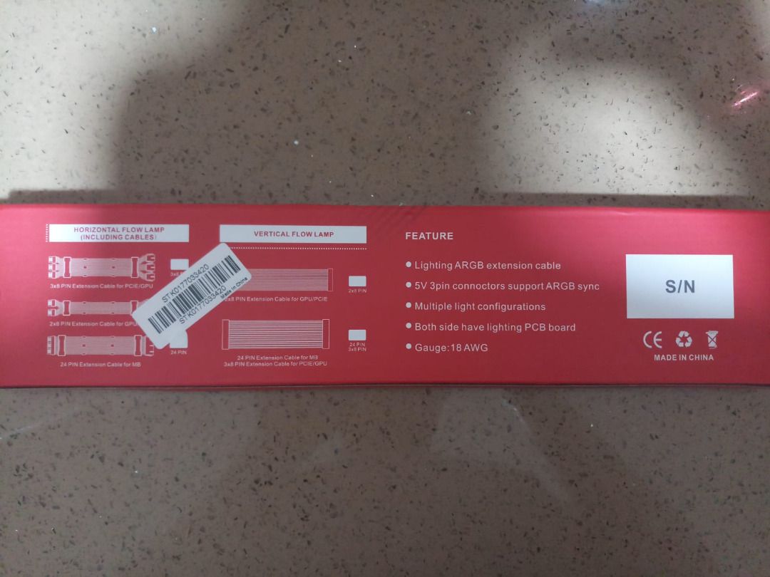 White Extension RGB Cable 24Pin Addressable PCIe Cable for PC Case ...