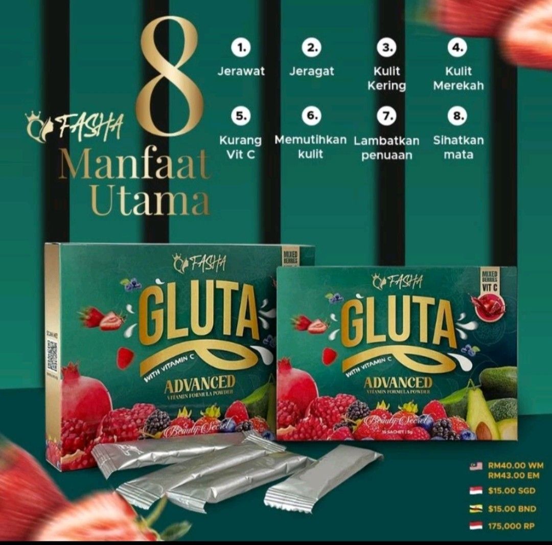 Fasha Skin Gluta Whitening, Health & Nutrition, Health Supplements ...