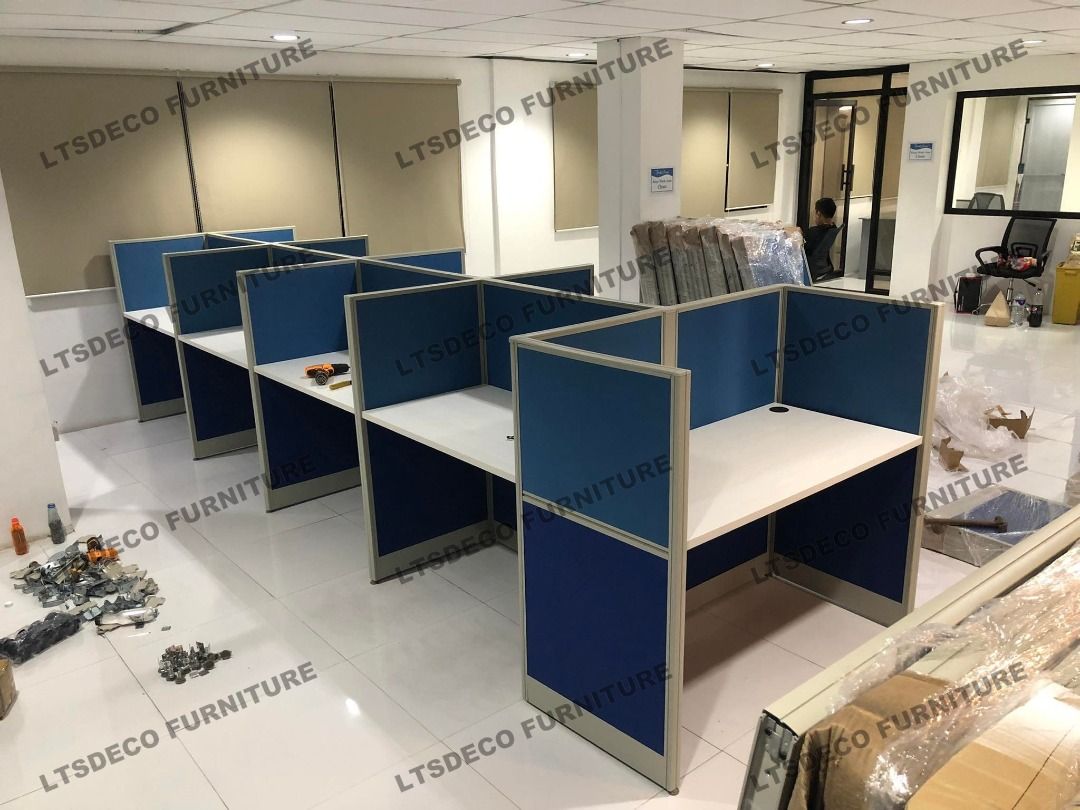 FISH BONE TYPE WORKSTATION FULL FABRIC OFFICE PARTITION, Furniture ...