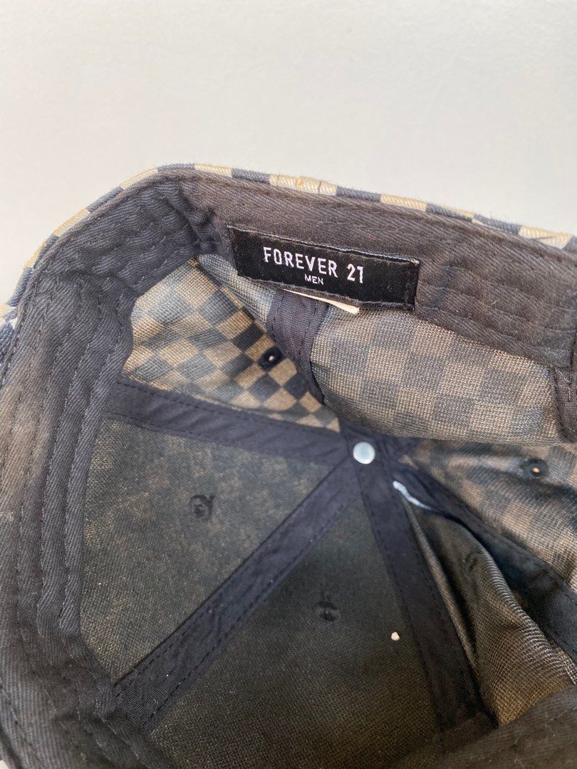 Forever 21 Distressed Checkerboard Dad Hat, Men's Fashion, Watches ...