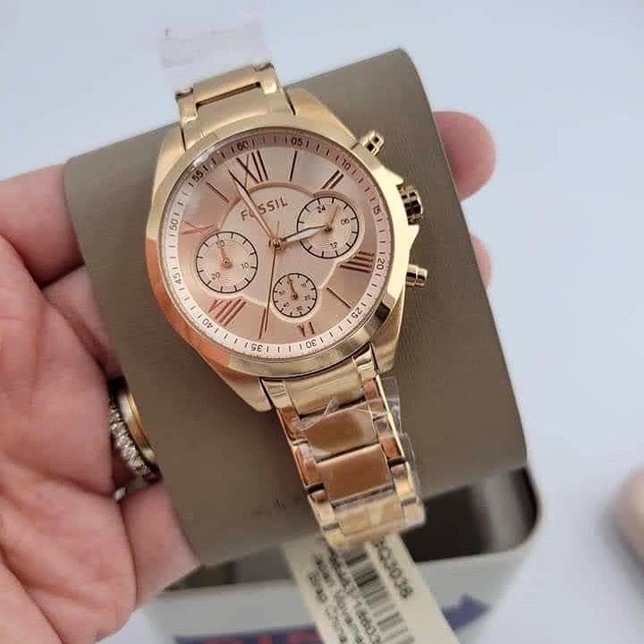 FOSSIL SMALL SIZE GRANT STEEL ROSEGOLD AUTHENTIC WATCH, Women's Fashion ...