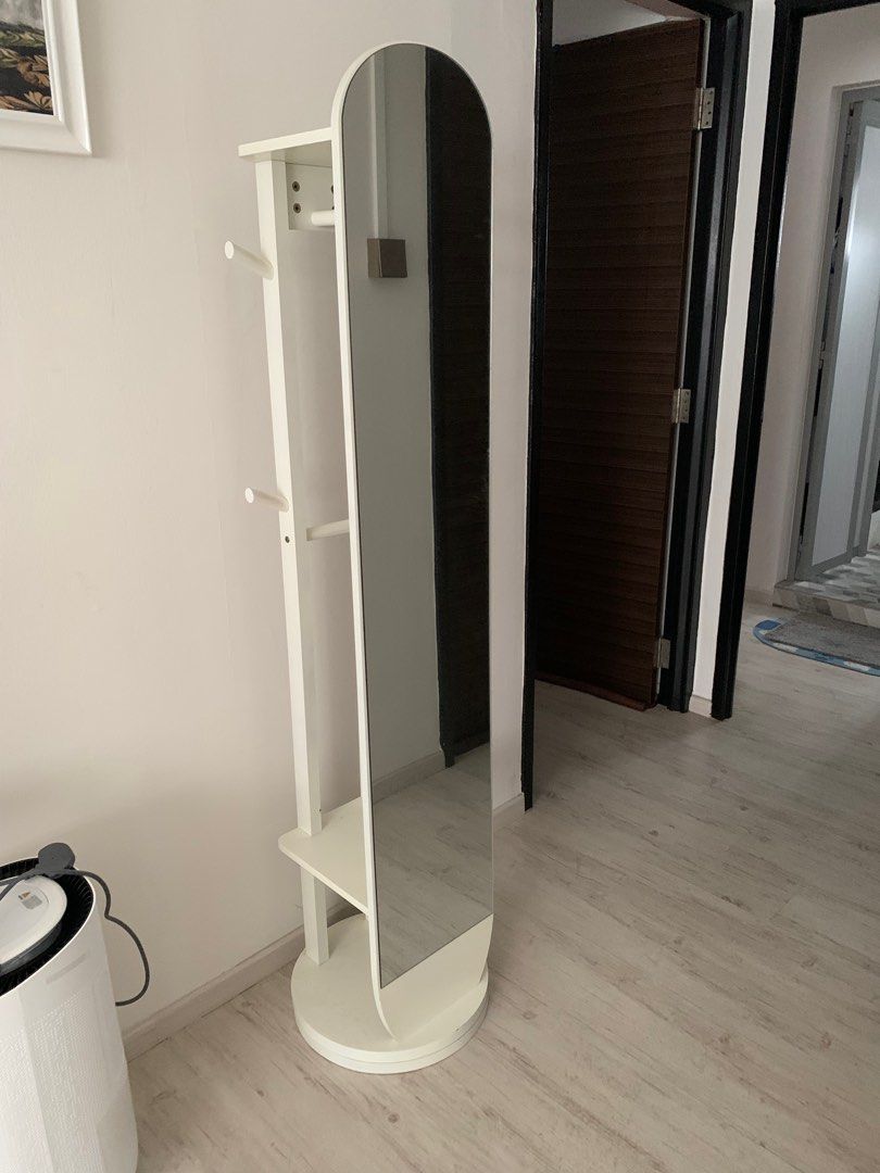 Full body mirror rack with clothes hanging, Furniture & Home Living ...