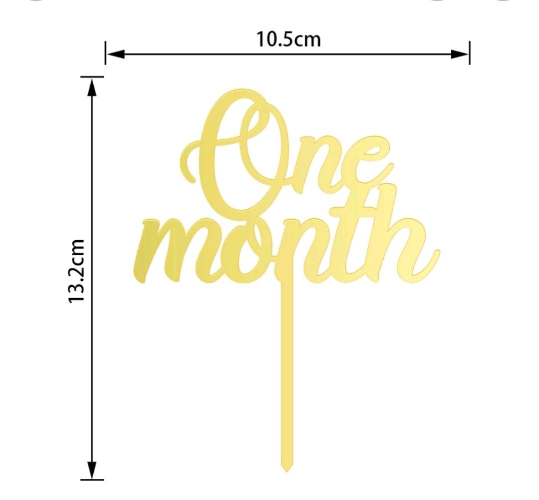 Full Month / One Month Cake Topper, Hobbies & Toys, Stationery & Craft ...