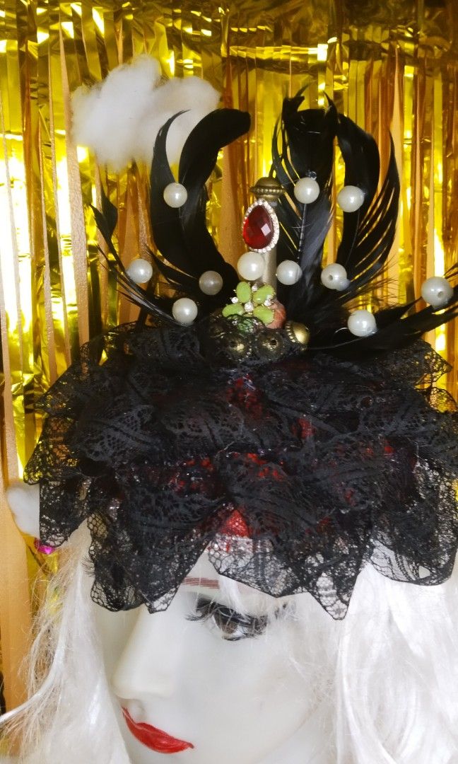 Gastby met gala fantasy fascinator feather headdress, Women's Fashion ...