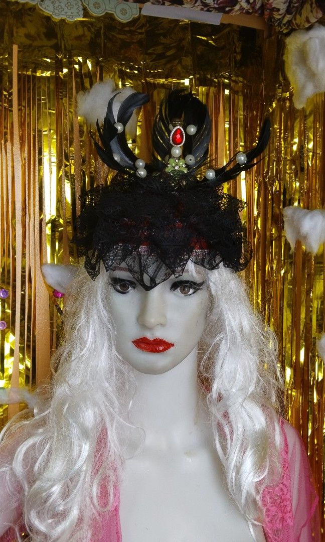 Gastby met gala fantasy fascinator feather headdress, Women's Fashion ...