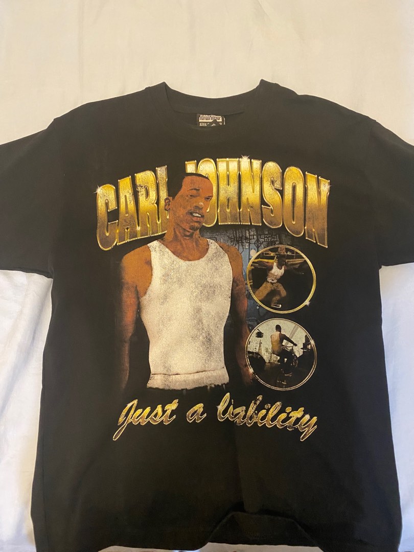 GTA Carl Johnson graphic vintage tee, Men's Fashion, Tops & Sets ...