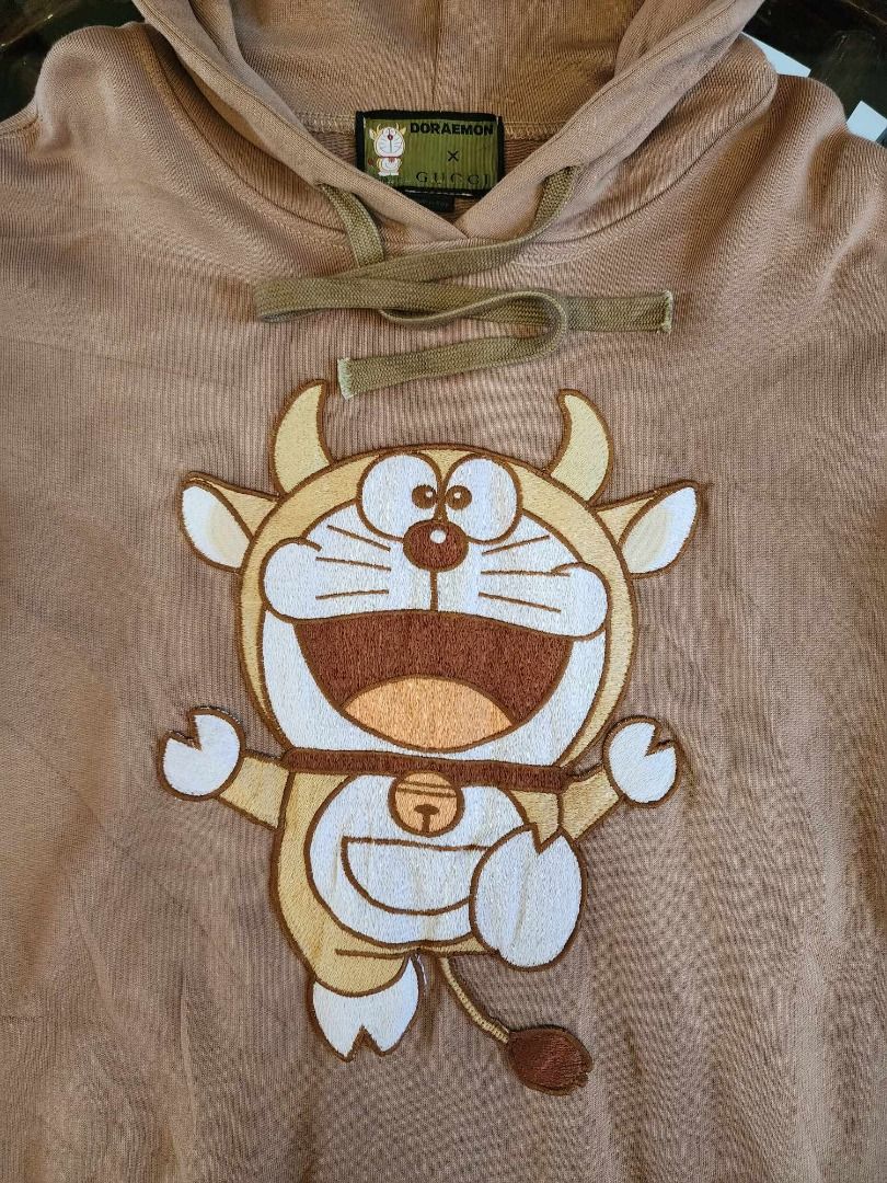 Gucci x Doraemon Brown Hoodie Jacket, Men's Fashion, Coats, Jackets and ...