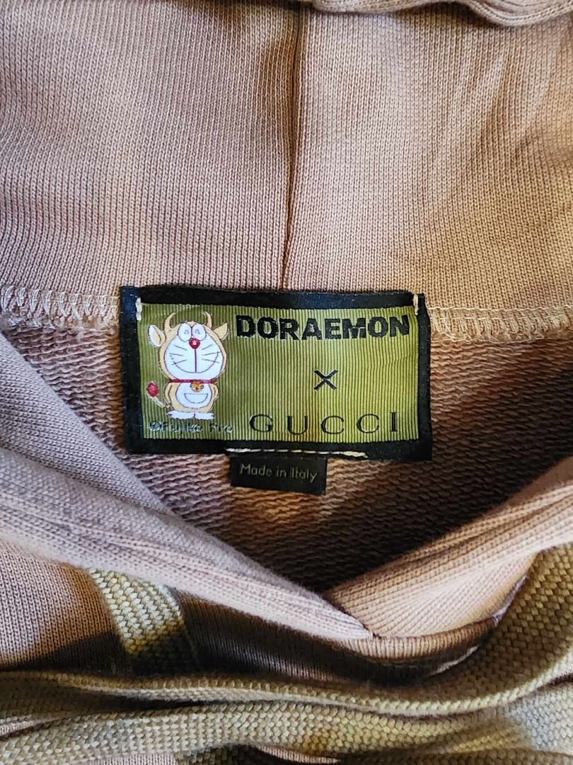 Gucci x Doraemon Brown Hoodie Jacket, Men's Fashion, Coats, Jackets and ...