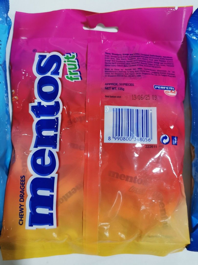 Gummy Candy Baby Bears Chewy Dragees Mentos Chewy Strawberry Orange ...
