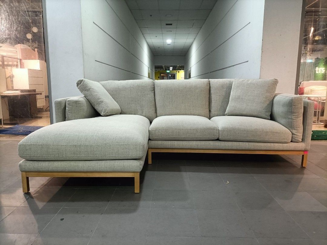 HART L shaped Chaise Sectional Sofa in PEARL BEIGE FABRIC, Furniture ...