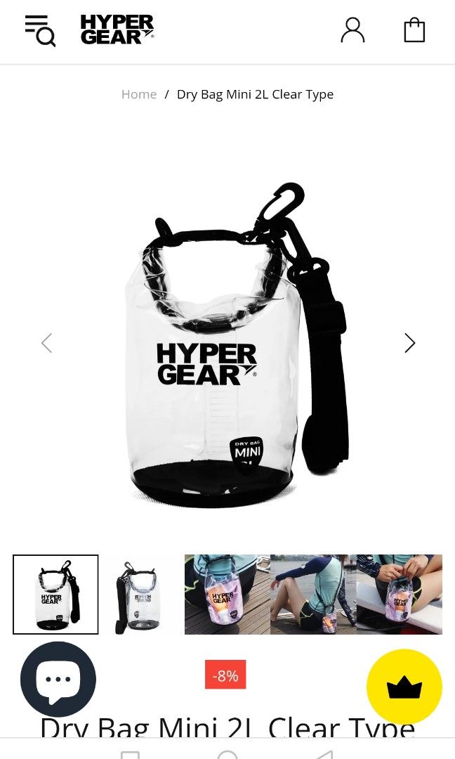 Hyper Gear Dry Bag Mini 2L, Men's Fashion, Bags, Belt bags, Clutches and Pouches on Carousell