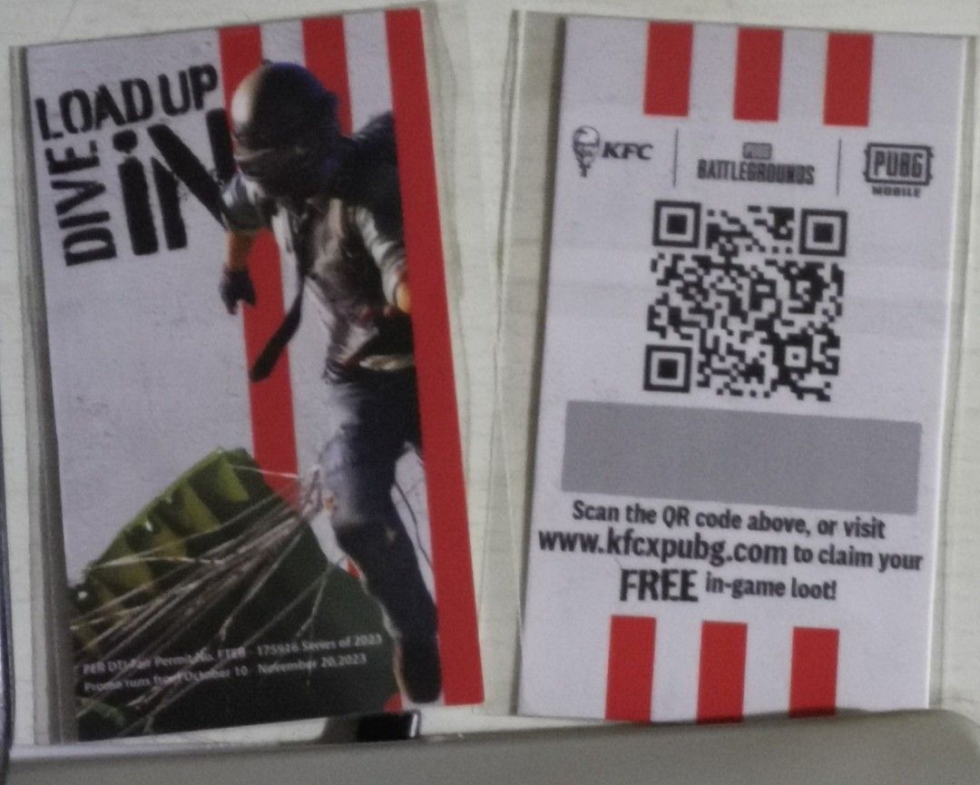 KFC x PUBG DLC Code, Video Gaming, Gaming Accessories, Game Gift Cards ...