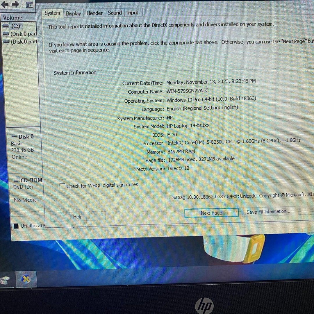 Laptop Design Hp 14-bs1xx i5 Gen8, Ram 8gb,SSD 256Gb, VGA 2Gb, Mulus No ...
