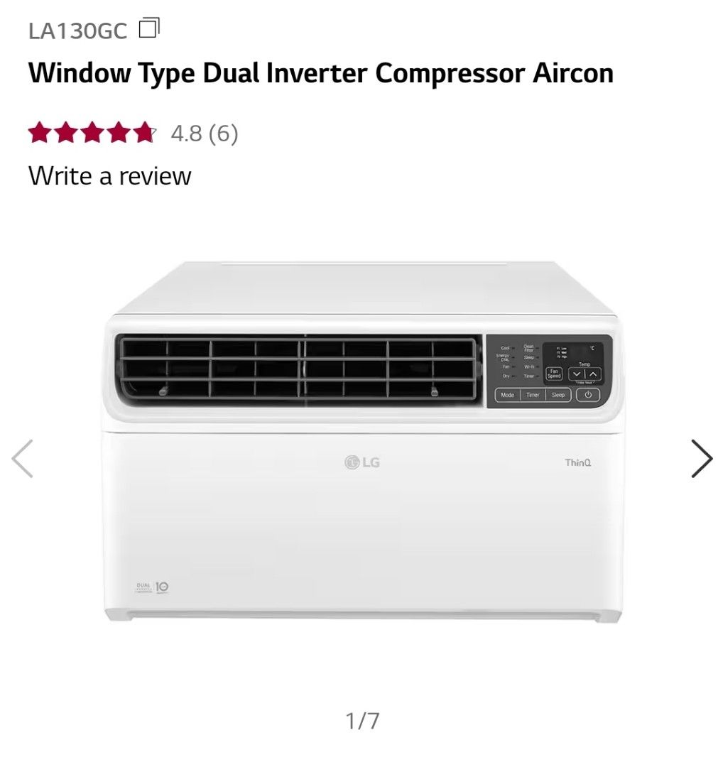 LG Window Type Dual Inverter Aircon, TV & Home Appliances, Air ...