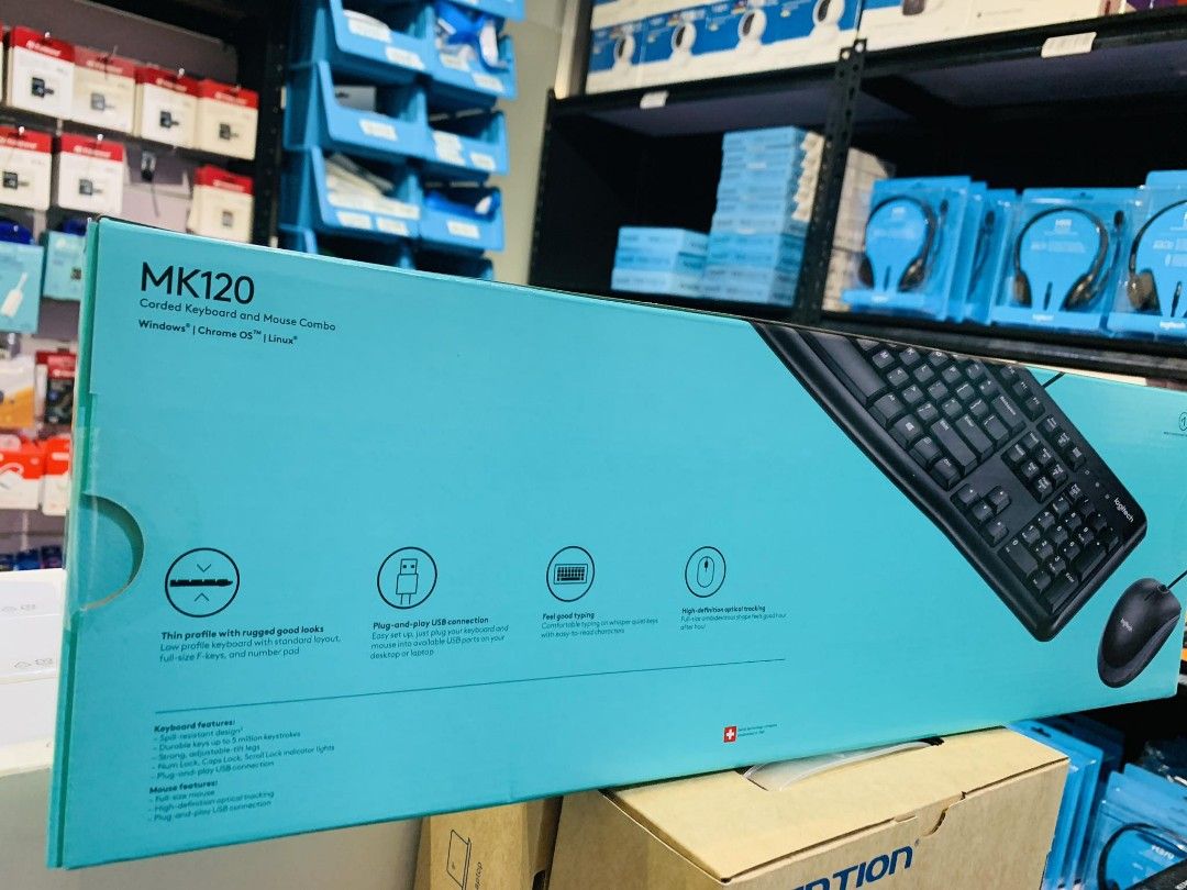 Logitech Mk120 Corded Keyboard Mouse Combo Computers And Tech Parts And Accessories Computer