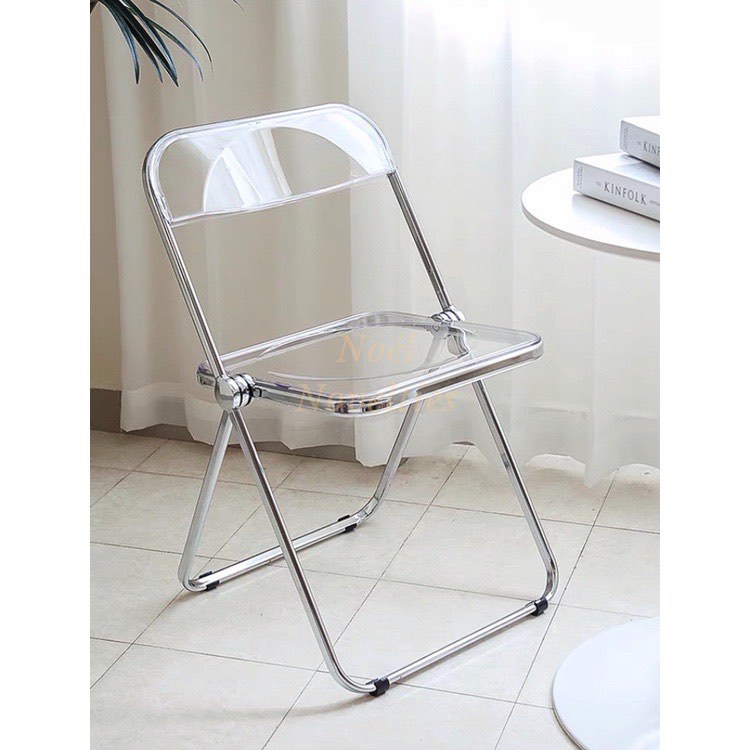 Minimalist Modern Aesthetic Acrylic Foldable Study and Office Chair ...